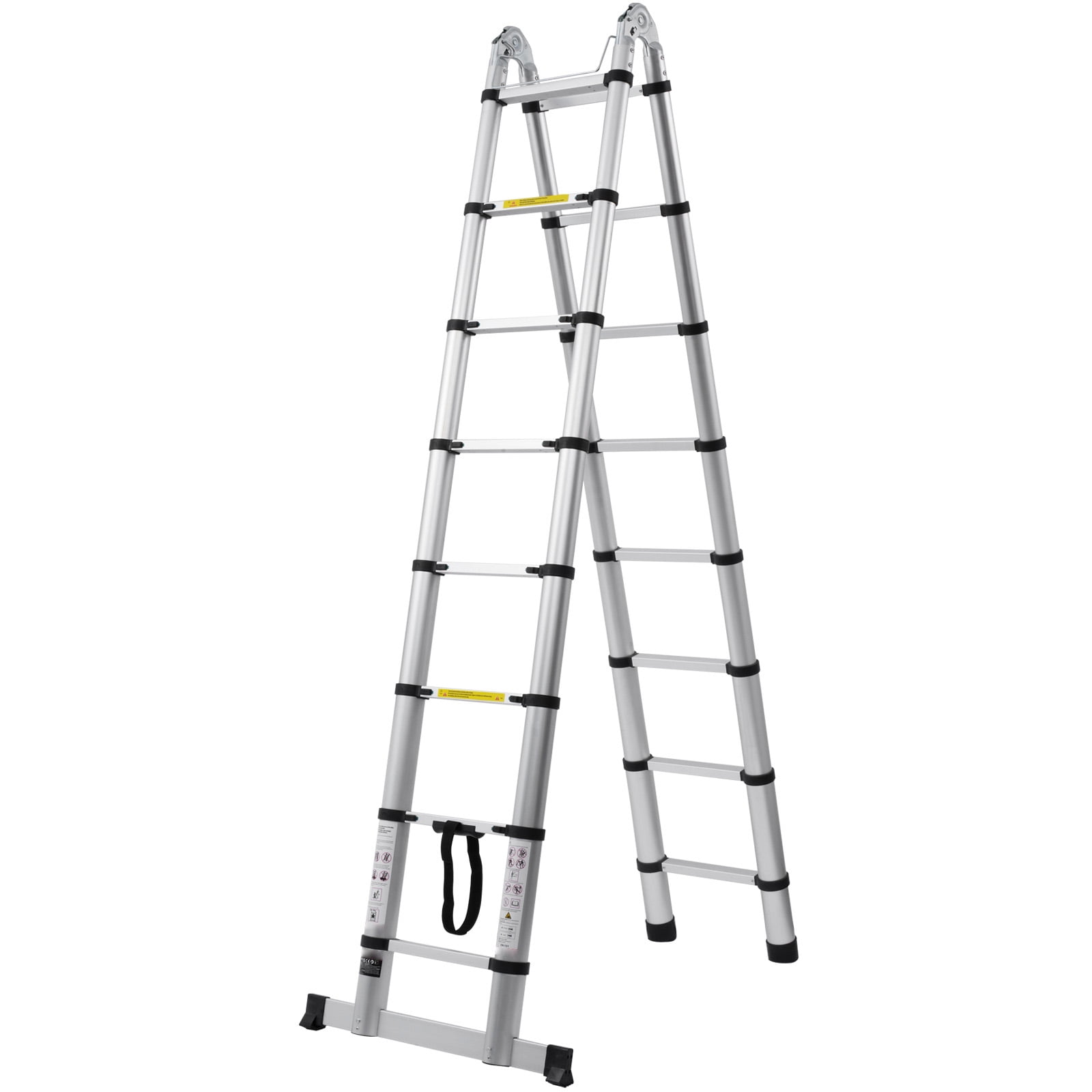 KFFKFF 16.5FT A-Frame Telescoping Ladder, 375lbs Load Capacity Aluminum ...