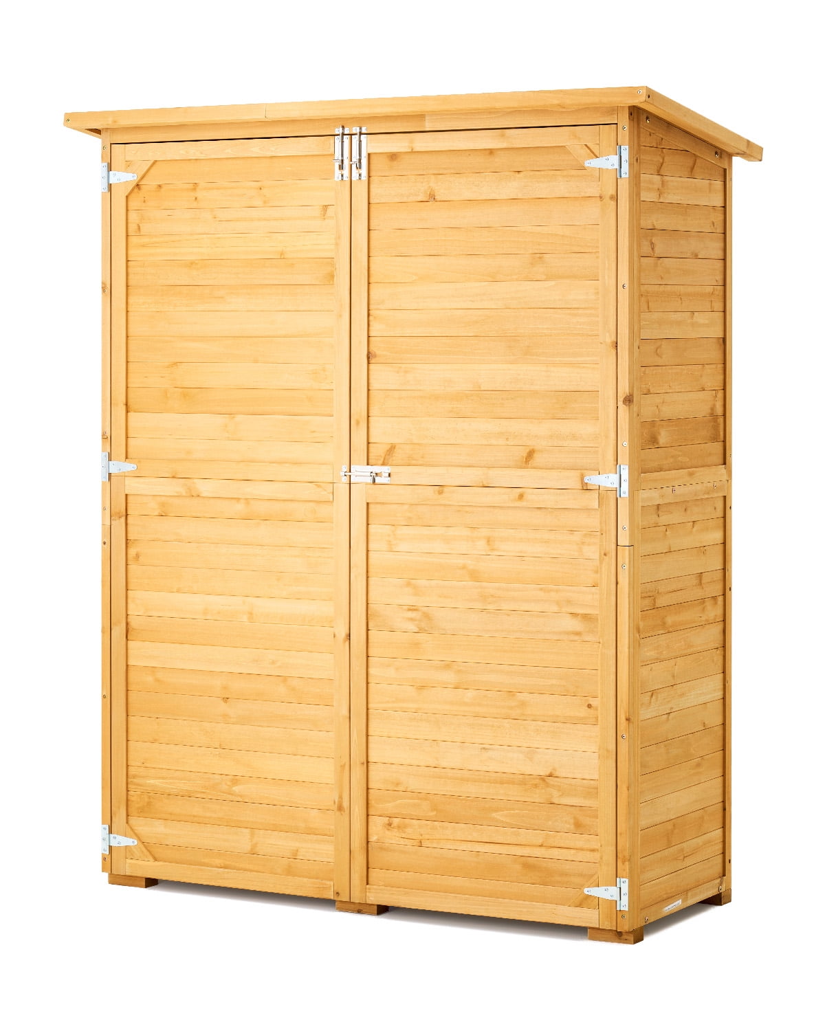 KFFKFF Exterior Storage Unit 55 x 67.5", Spacious Wood-Based Outdoor ...