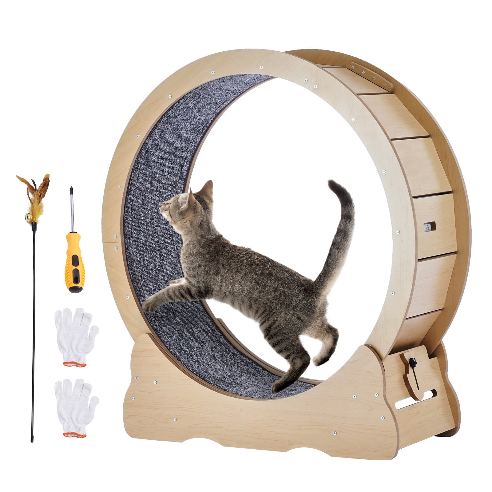 KFFKFF Feline Fitness Wheel, Indoor Cat-Sized Exercise Treadmill, 35.8 ...