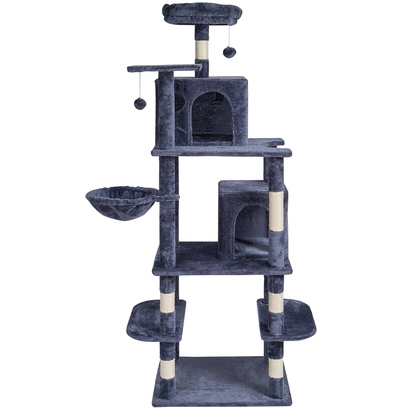 KFFKFF Feline Haven: 68.5" Multi-Level Cat Playground, Includes Dual ...