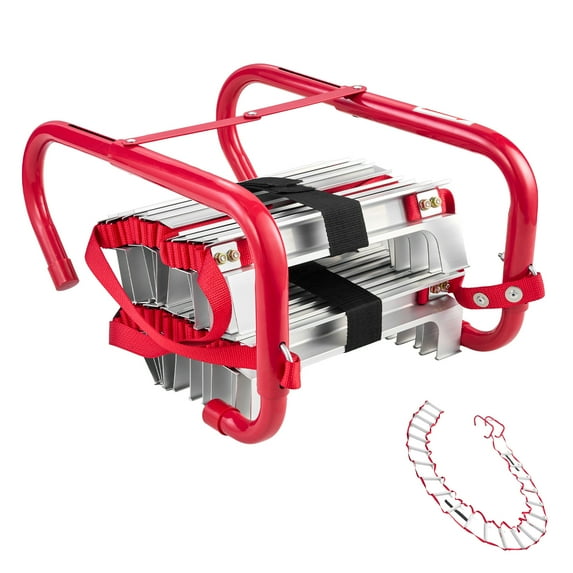 KFFKFF Fire Escape Ladder, 3-Story 25FT Retractable Emergency Ladder ...