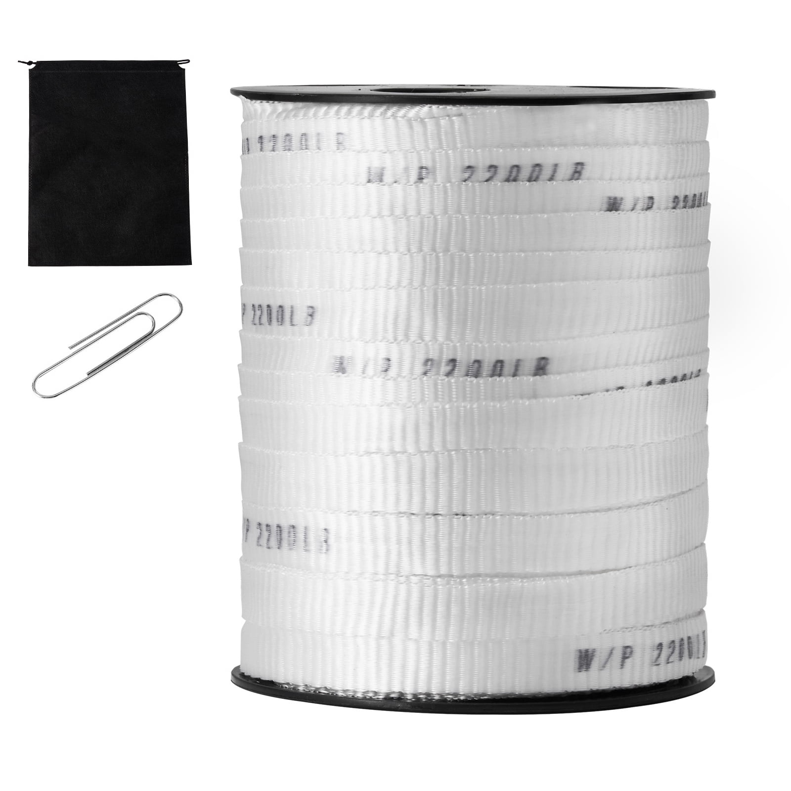 KFFKFF Flat Rope Polyester Pull Tape, Dimensions 5/8" x 318', White ...