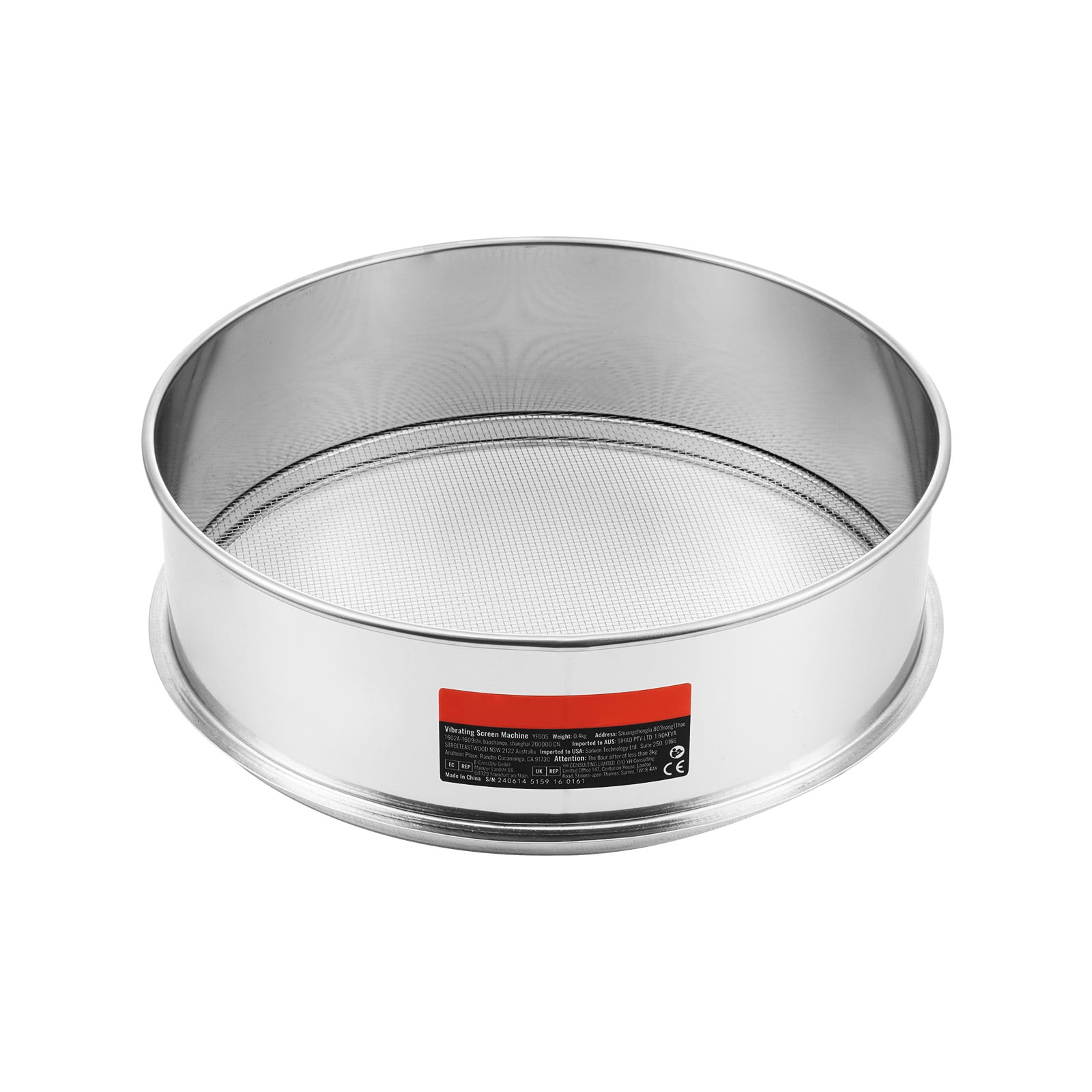 KFFKFF Flour Sifter, 12 Mesh, Food-Grade 304 Stainless Steel, 12.6 ...