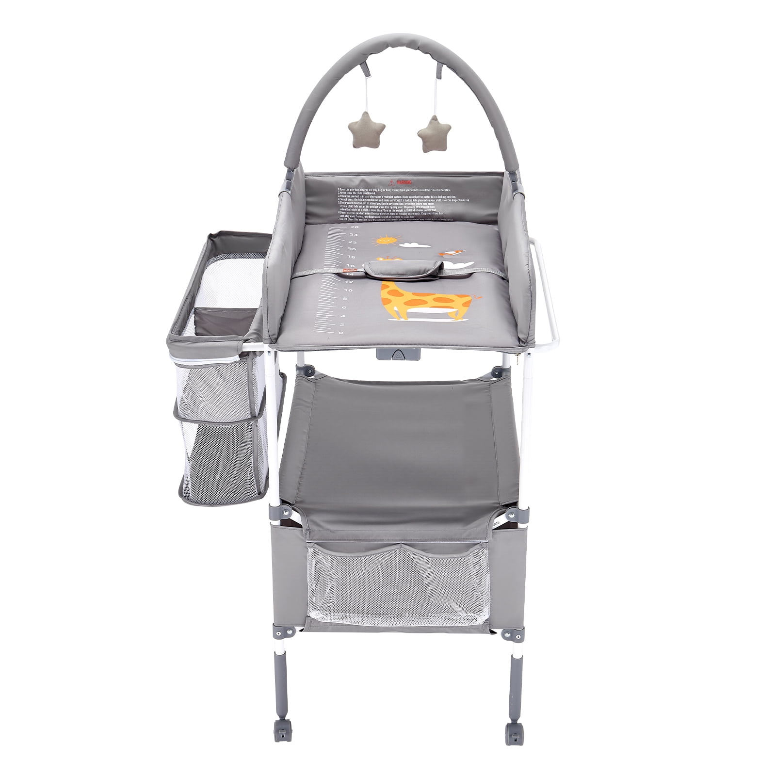 KFFKFF Foldable Baby Changing Table with Adjustable Height, Storage ...