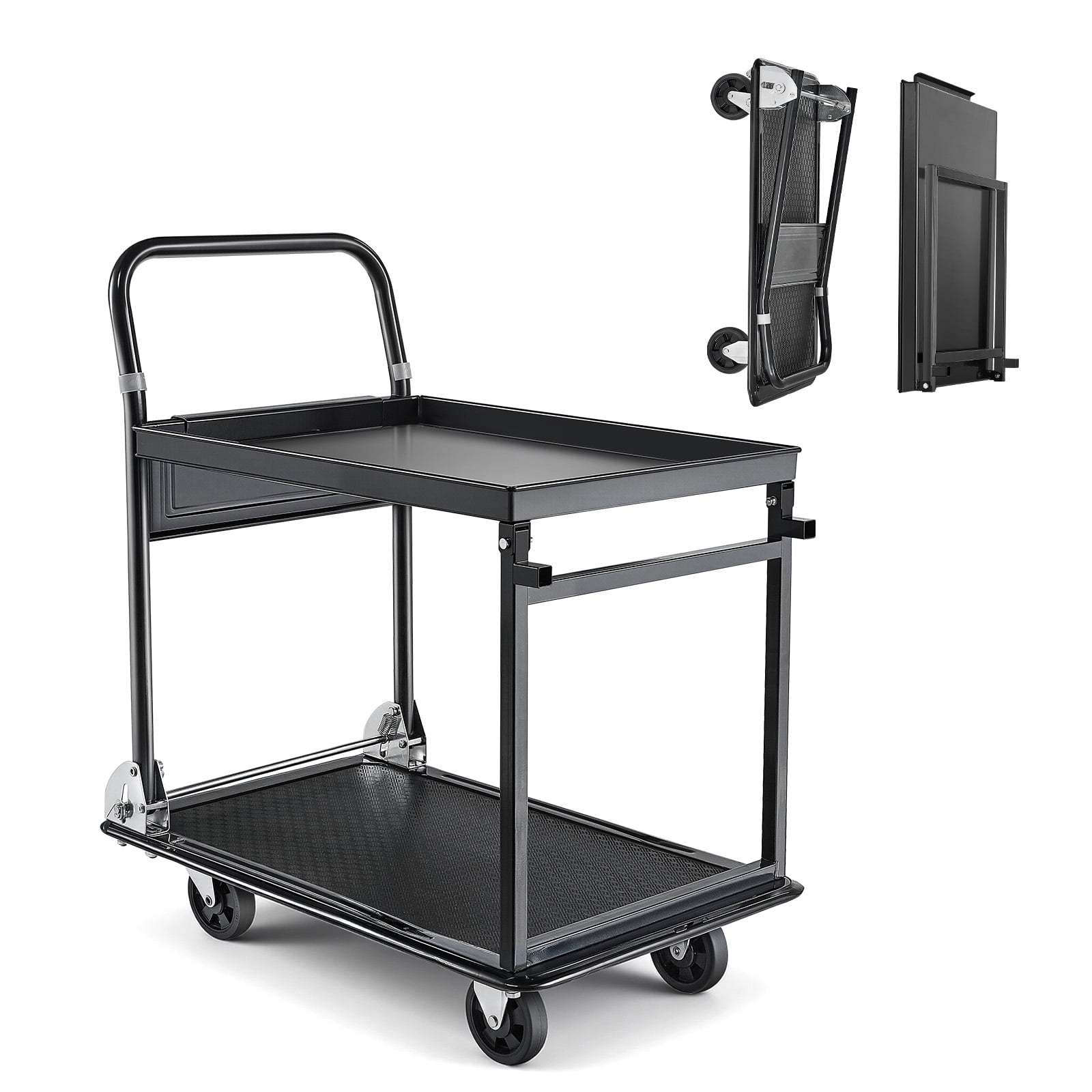 KFFKFF Foldable Push Cart Dolly, 700 lbs Capacity, Heavy Duty Platform ...
