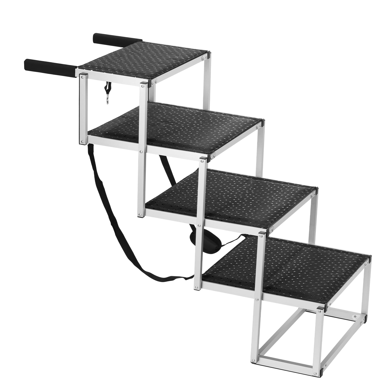 KFFKFF Folding 4-Step Dog Car Stairs with Nonslip Surface, Portable ...