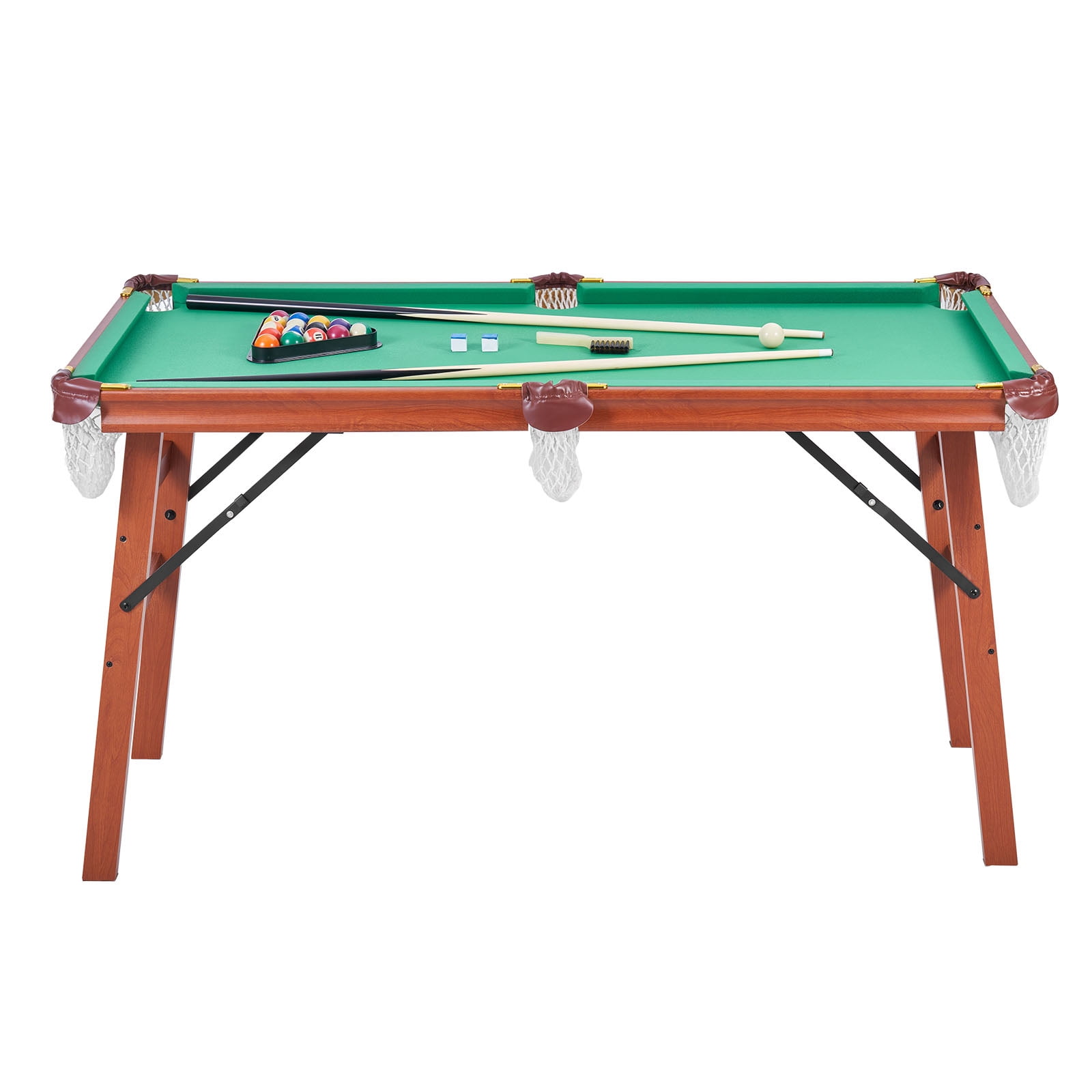 KFFKFF Folding Pool Table, 4.5 ft Compact Billiards Table, Space-Saving ...