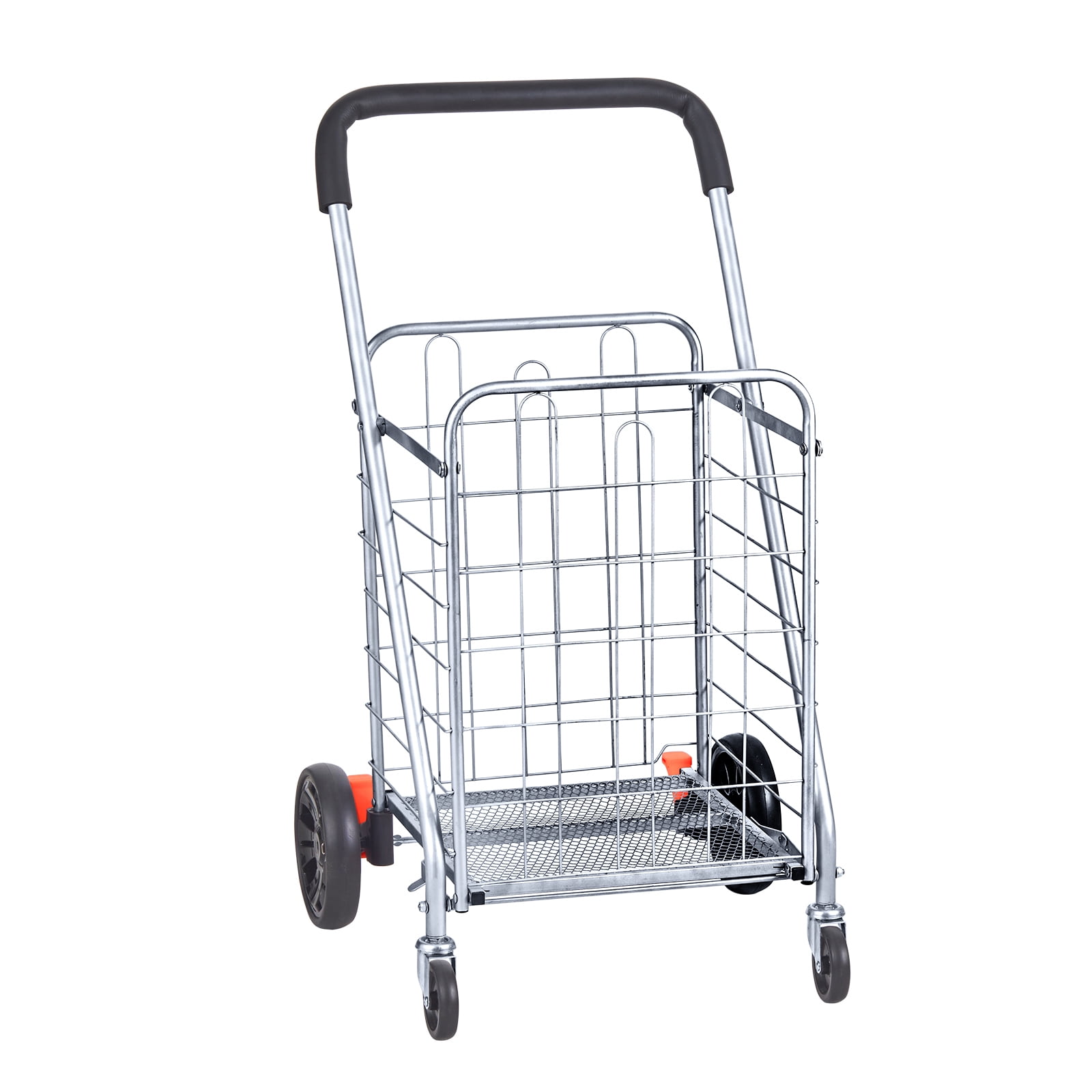 SKYSHALO Heavy Duty Folding Shopping Cart, Stair Climbing Trolley, 66 ...