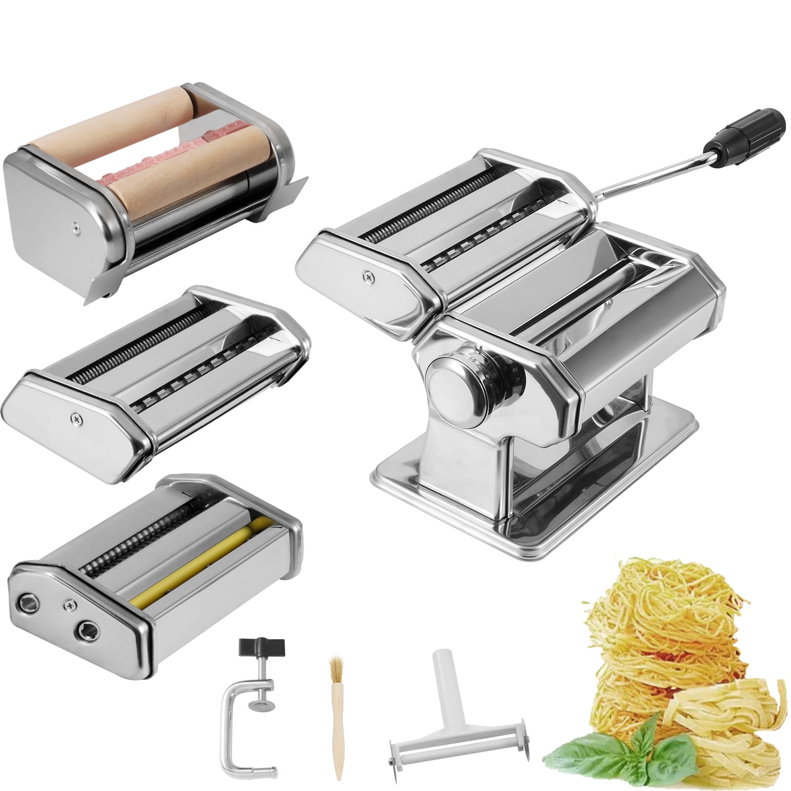 KFFKFF Fresh Pasta Maker Machine Manual Stainless Steel Noodle Rollers ...
