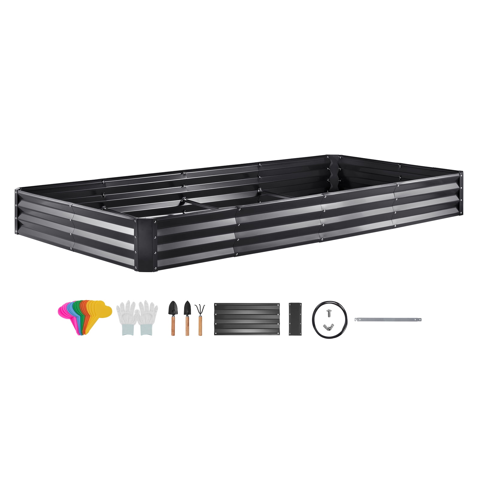 KFFKFF Galvanized Elevated Garden Bed Seeder Box 94.5x47.2x11 "Flower ...