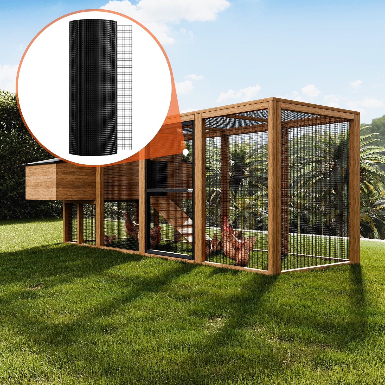 KFFKFF Galvanized Hardware Cloth, 36''x100' Roll, 19 Gauge, Vinyl ...