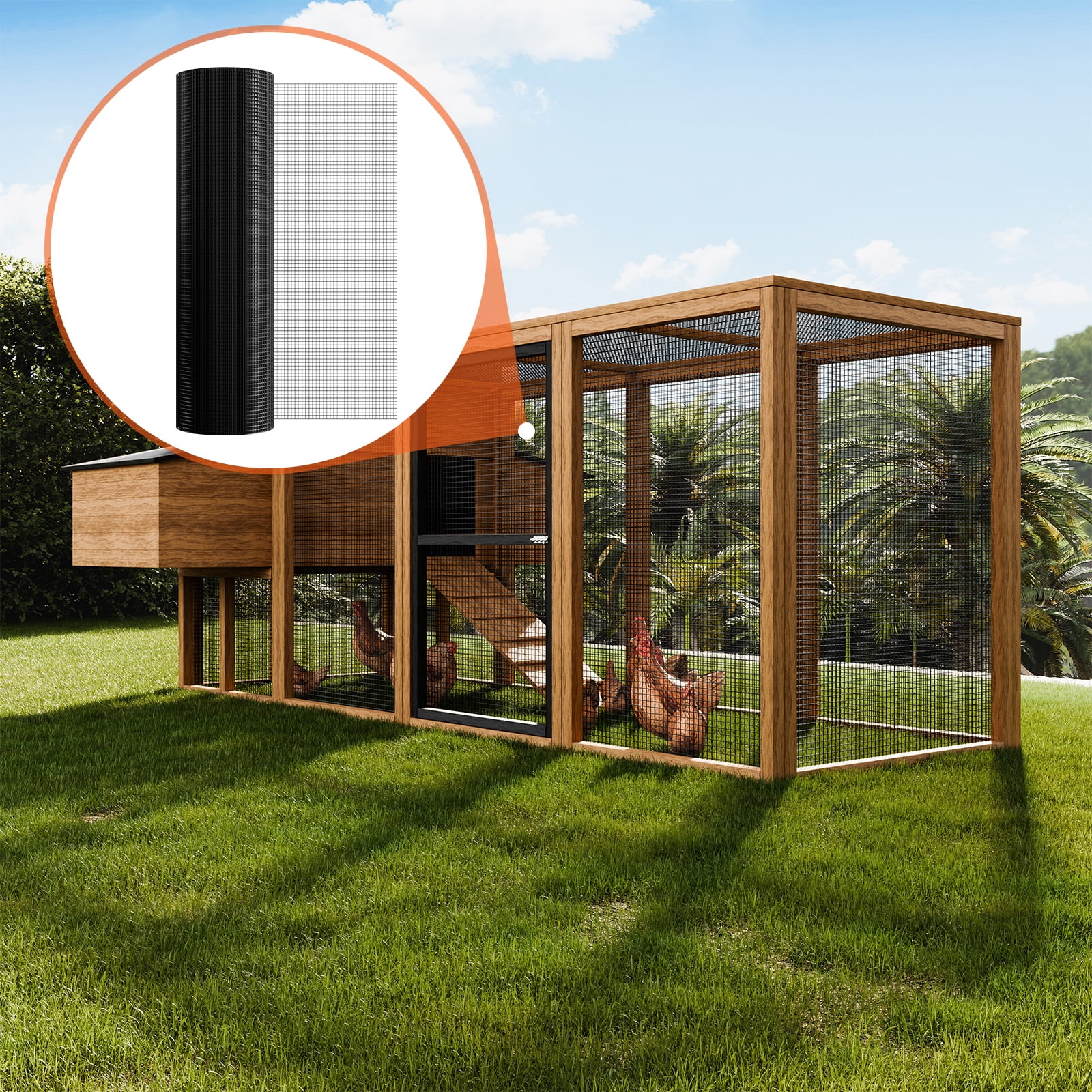 KFFKFF Galvanized Hardware Cloth, 48''x100' Roll, 19 Gauge, Vinyl ...