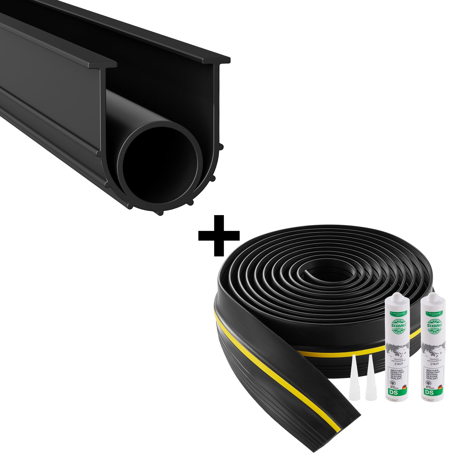 KFFKFF Garage Entryway Barrier and Base Seal Set, 20 FT U Configuration ...