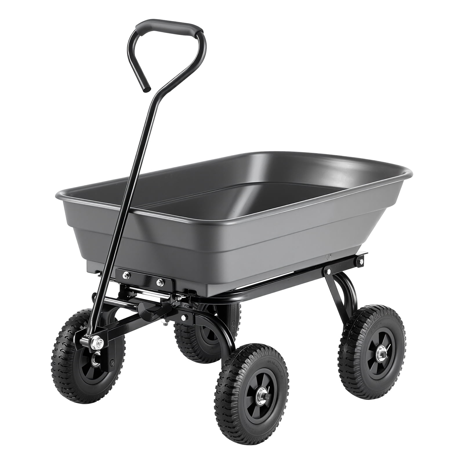 KFFKFF Garden Dump Cart, 400 lbs Capacity, Poly Wagon with Quick-Dump ...