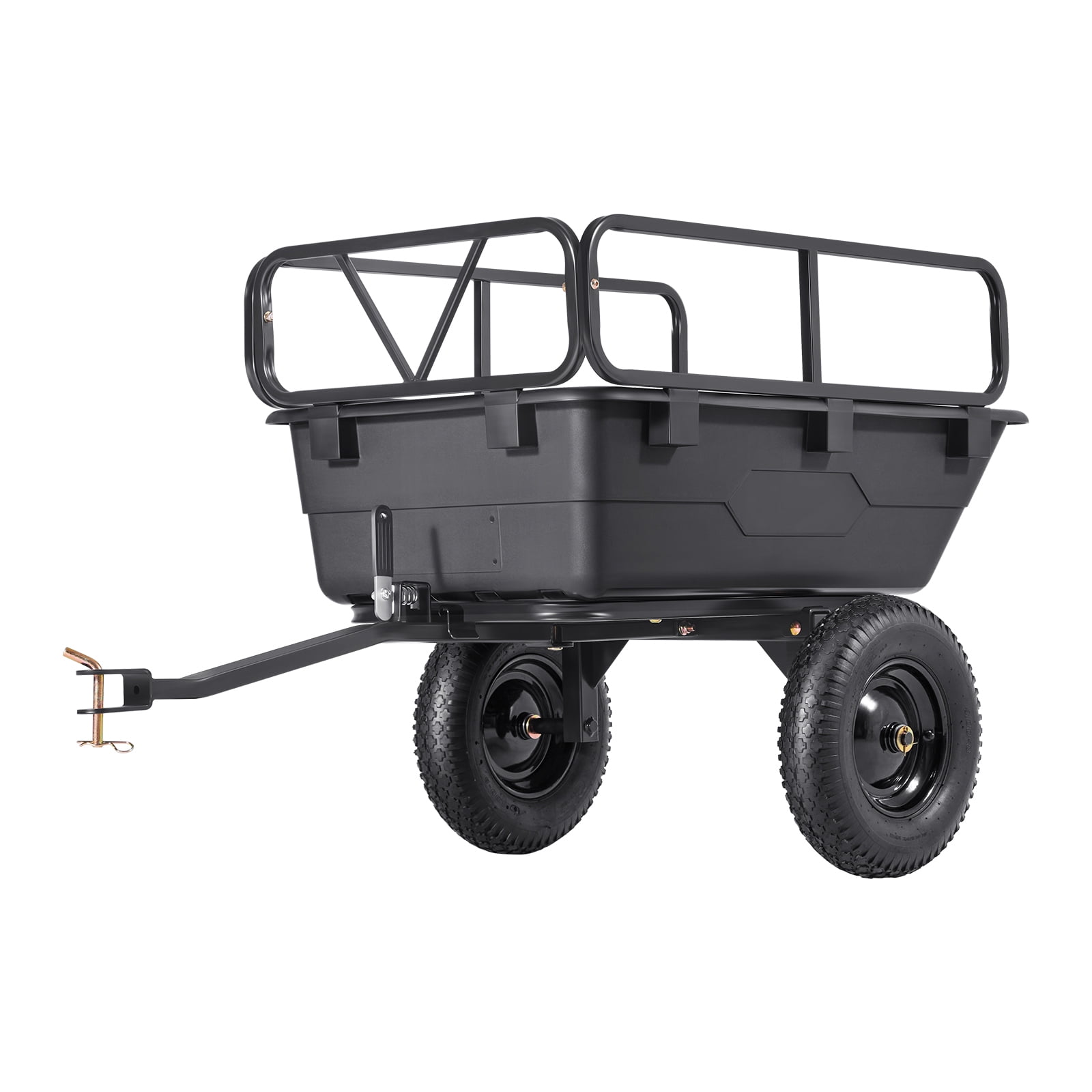 KFFKFF Garden Utility Trailer, 10 Cu.ft & 500 lbs Capacity, Tow-Behind ...