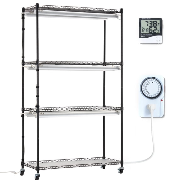 KFFKFF Gardening Stand with Cultivation Light, Quadruple Layers, 180W ...
