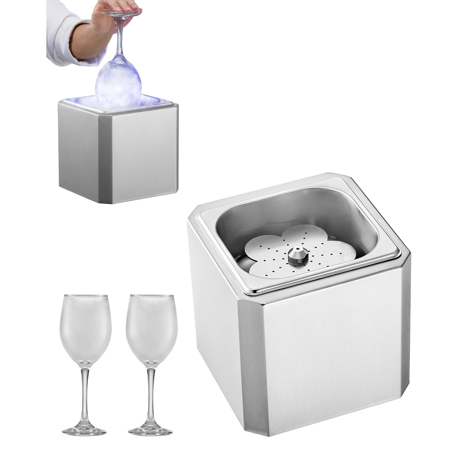 KFFKFF Glass Chiller Glass Froster Chiller 8-10 Seconds/Cup with LED ...