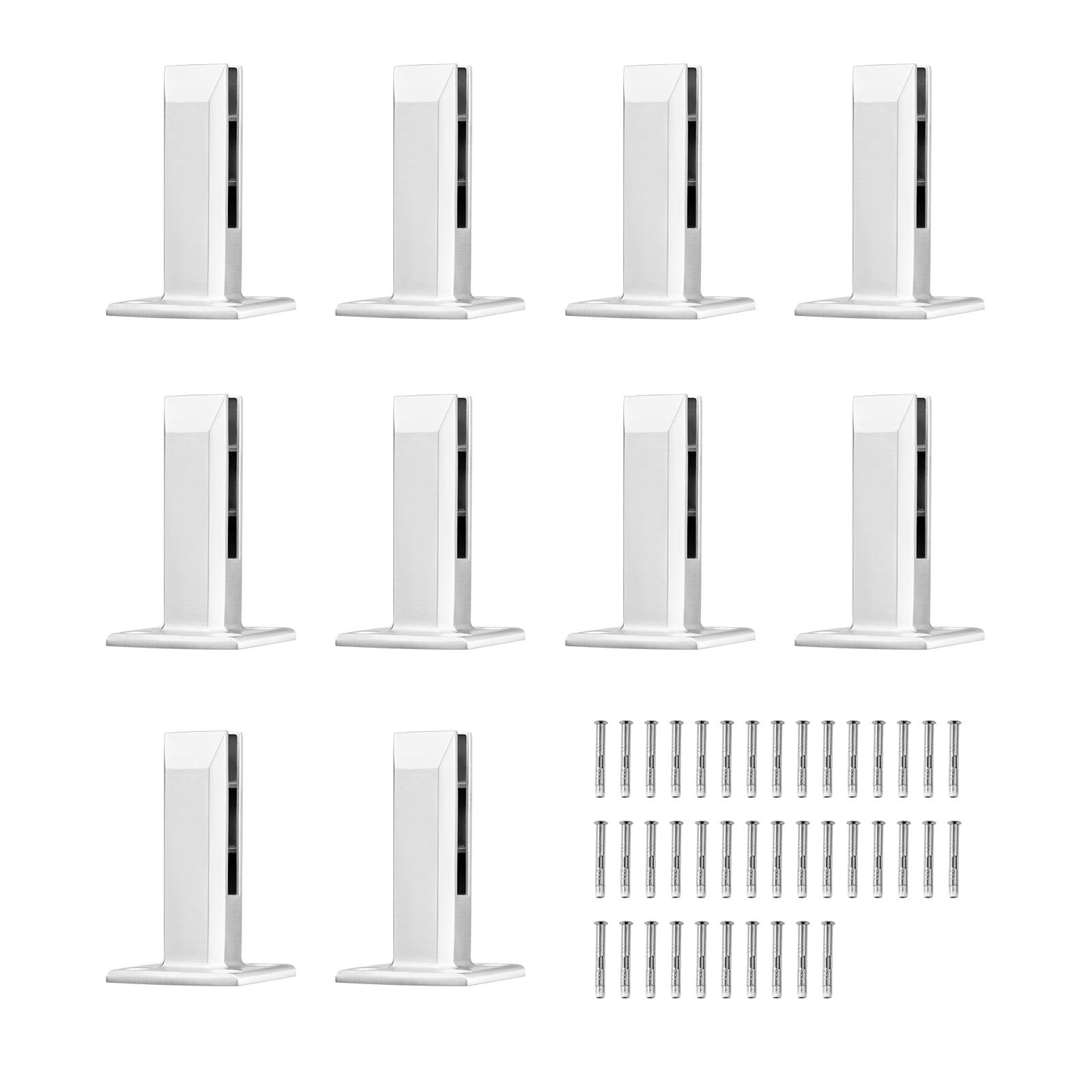 KFFKFF Glass Holder, Set of 10 Square Glass Fastening Brackets Suitable ...