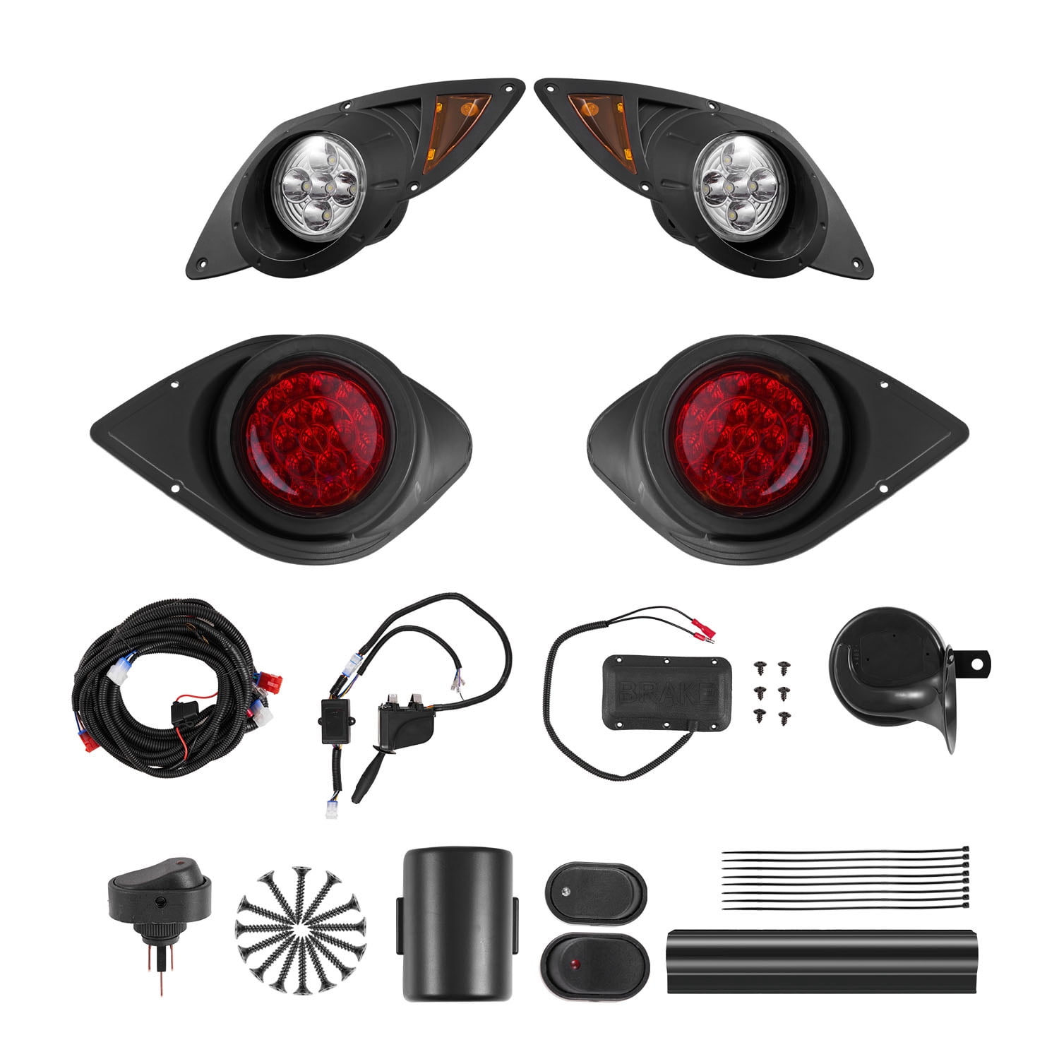 KFFKFF Golf Cart Light Kit, 12V LED Headlight and Taillight Set with ...