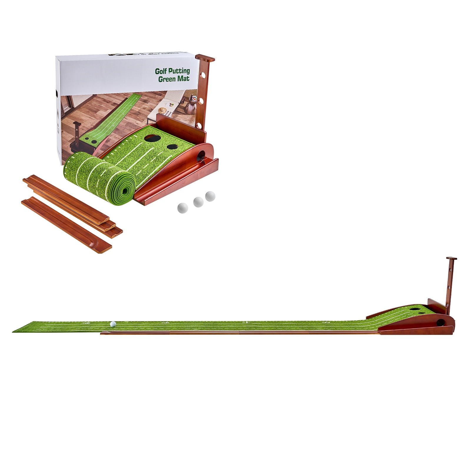 KFFKFF Golf Practice Mat, Dual-Hole Indoor Putting Green, Smooth Golf ...