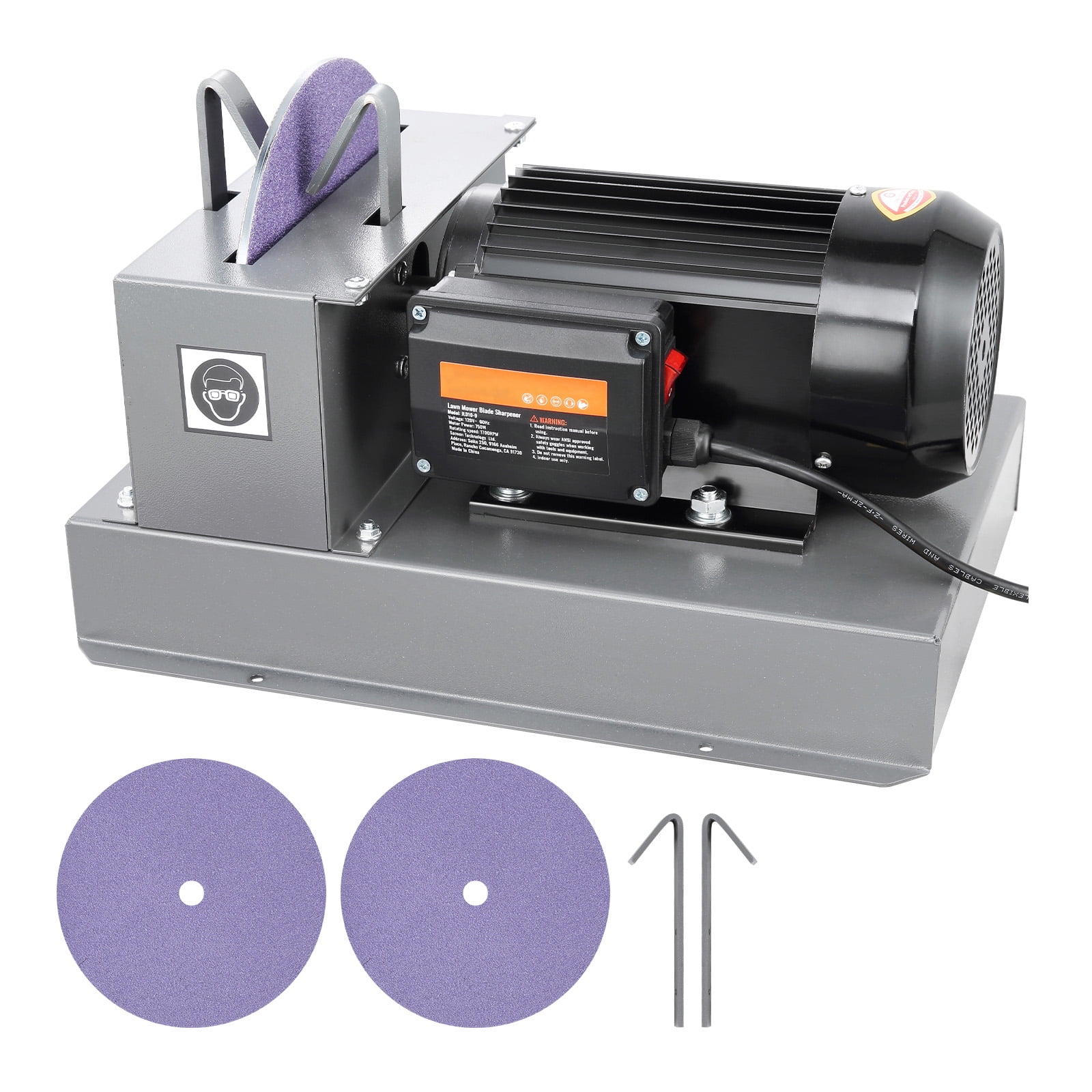 KFFKFF Lawn Mower Blade Sharpener, 1HP 750W Grass Cutter Blade Polisher ...