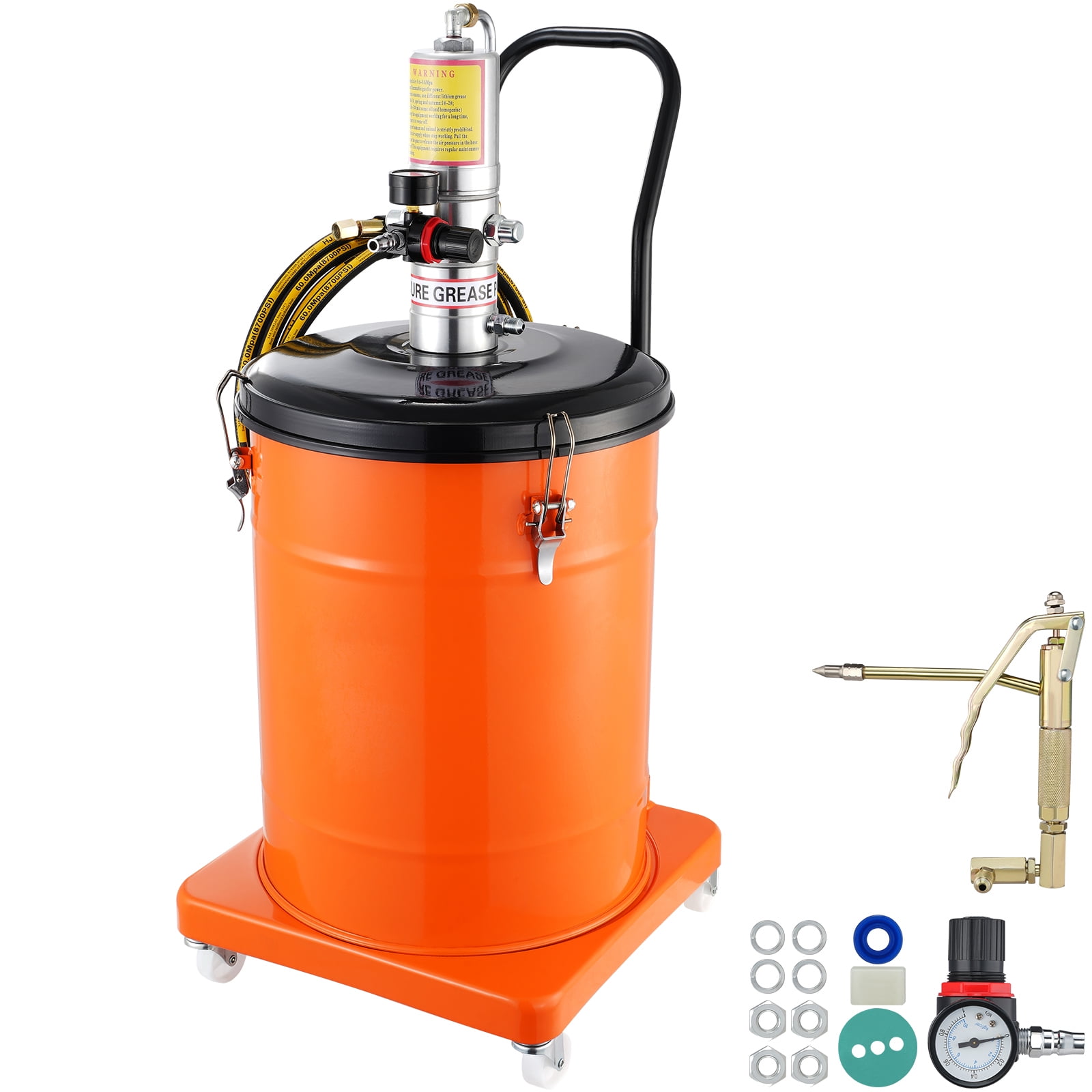 KFFKFF Grease Pump, 10.5 Gallon Air Grease Pump with 13 ft High ...