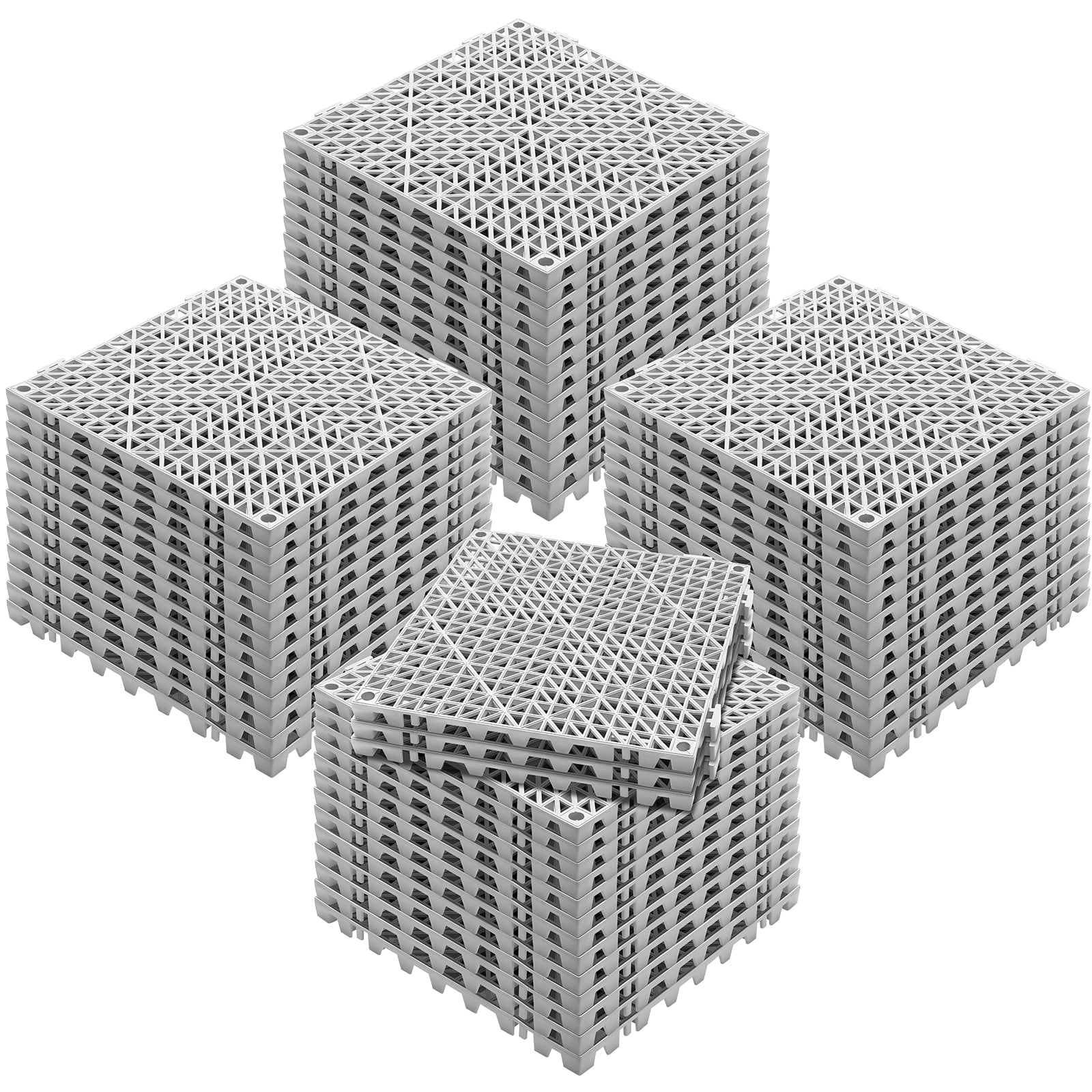 KFFKFF Grey Interlock Tiles, Set of 55, Measuring 12" x 12"x 0.6 ...