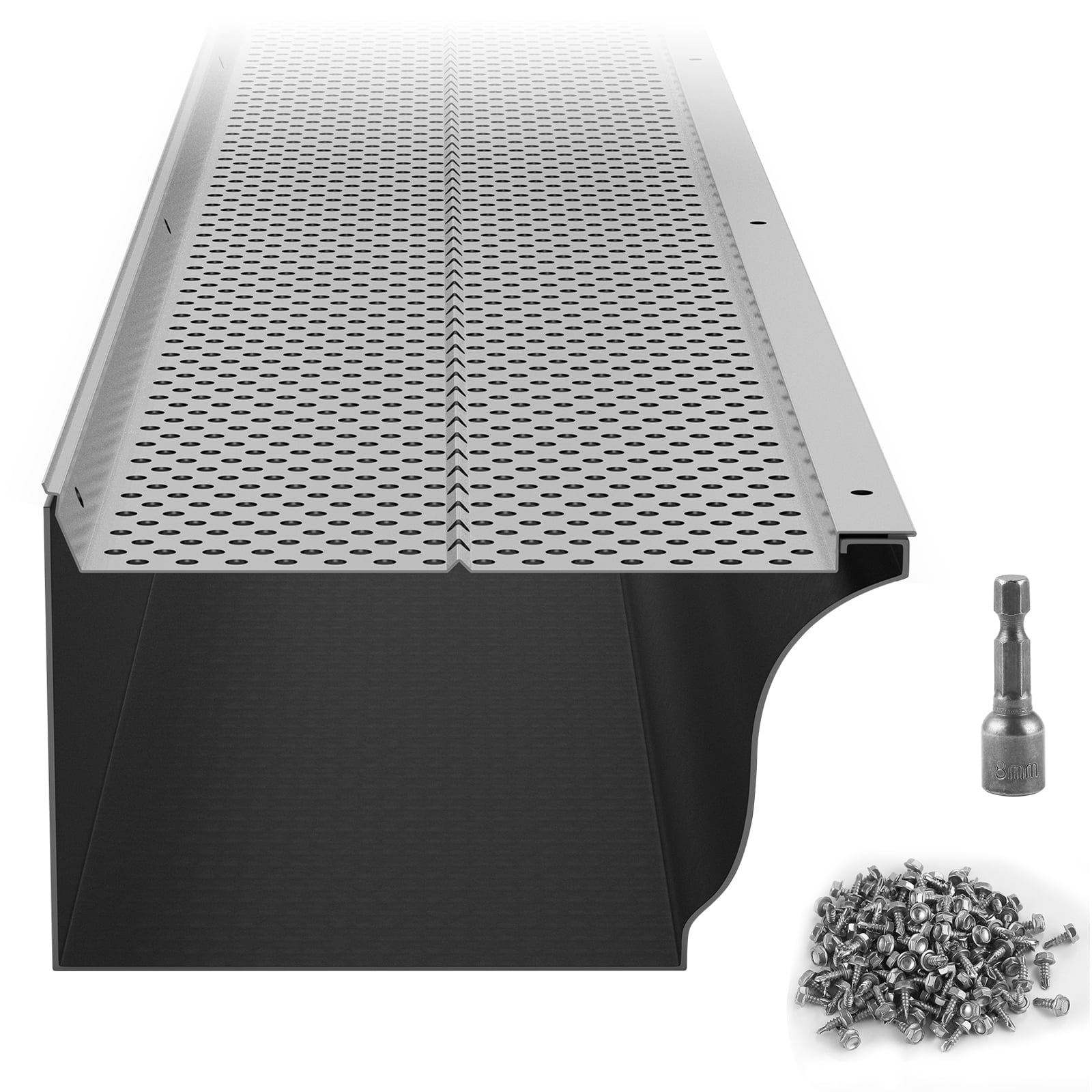 KFFKFF Gutter Protection, 6 inch Broad, Aluminum Leaf Barrier Self ...