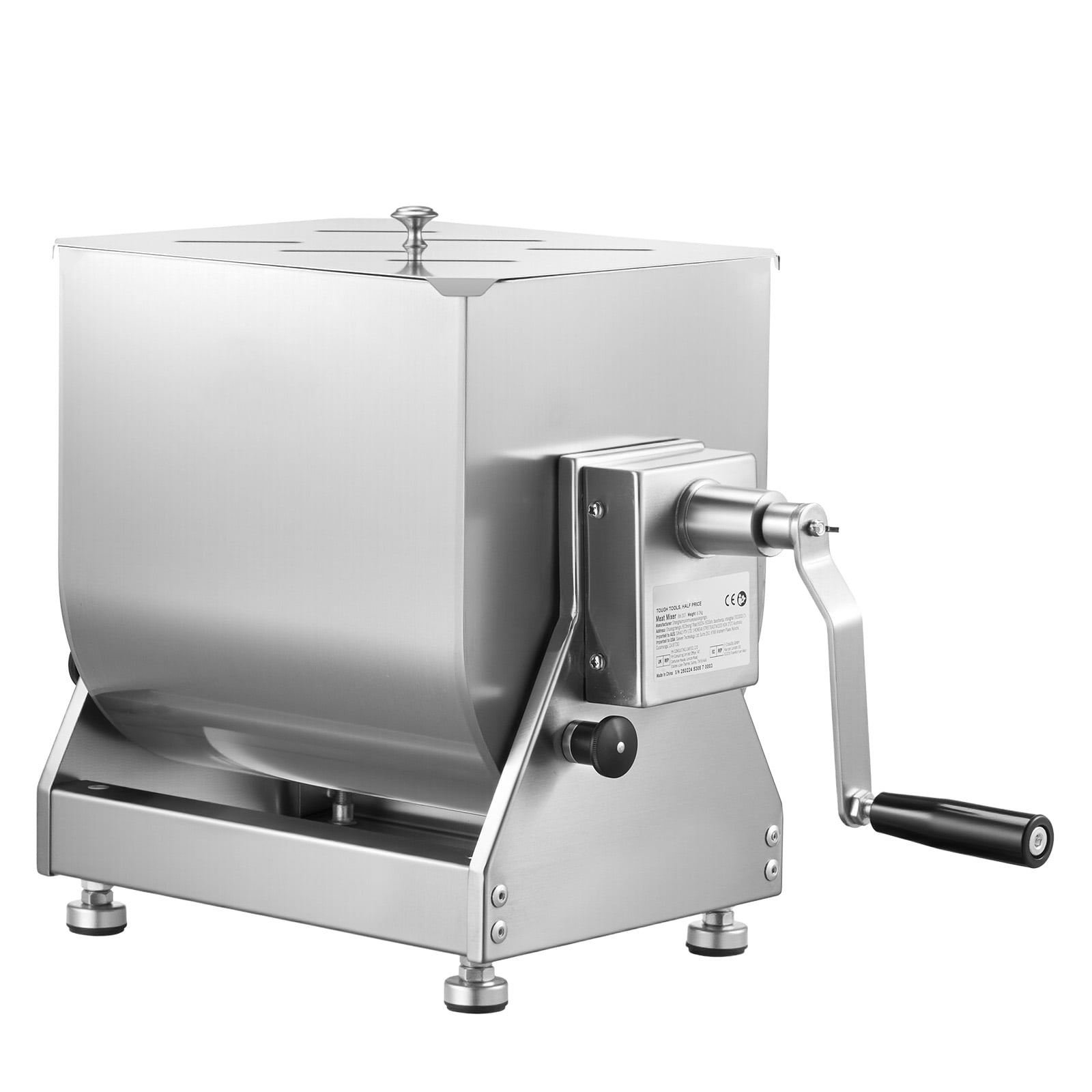 KFFKFF Hand-Operated Meat Blender, 15L Incline Container Meat ...