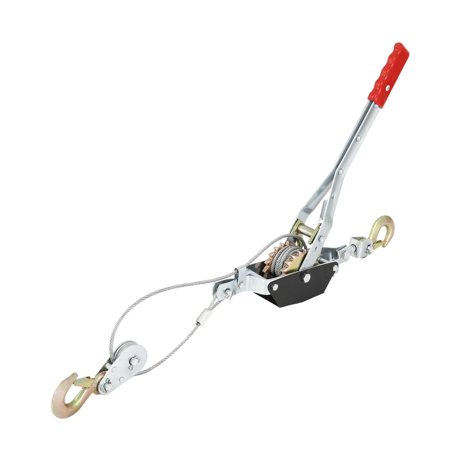 KFFKFF Hand Winch, 2 Ton Pulling Power, 12 ft Steel Wire, Dual Hooks ...