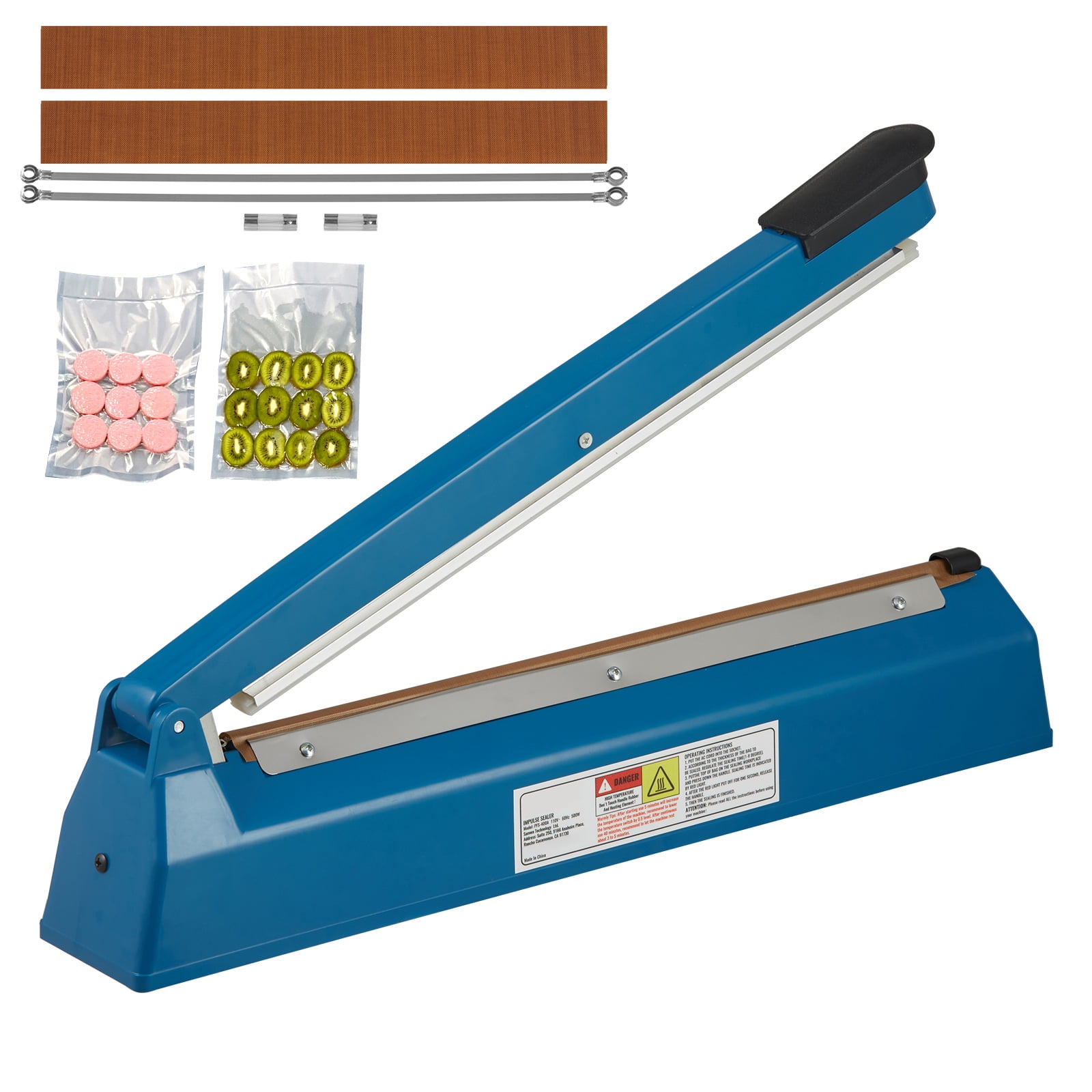 KFFKFF Heat Sealer 16 inch, Hand-Operated Seal Device with Customizable ...