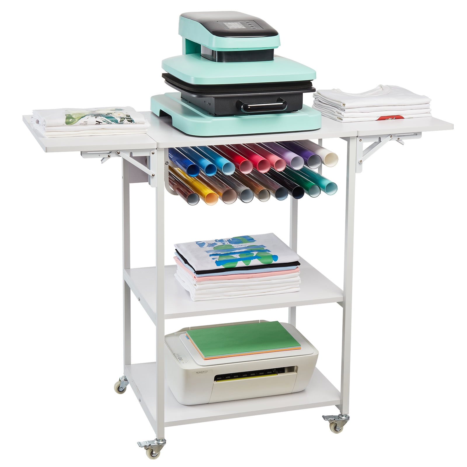 KFFKFF Heat Press Table, Triple Layer Mobile Heat Imprint Stand ...