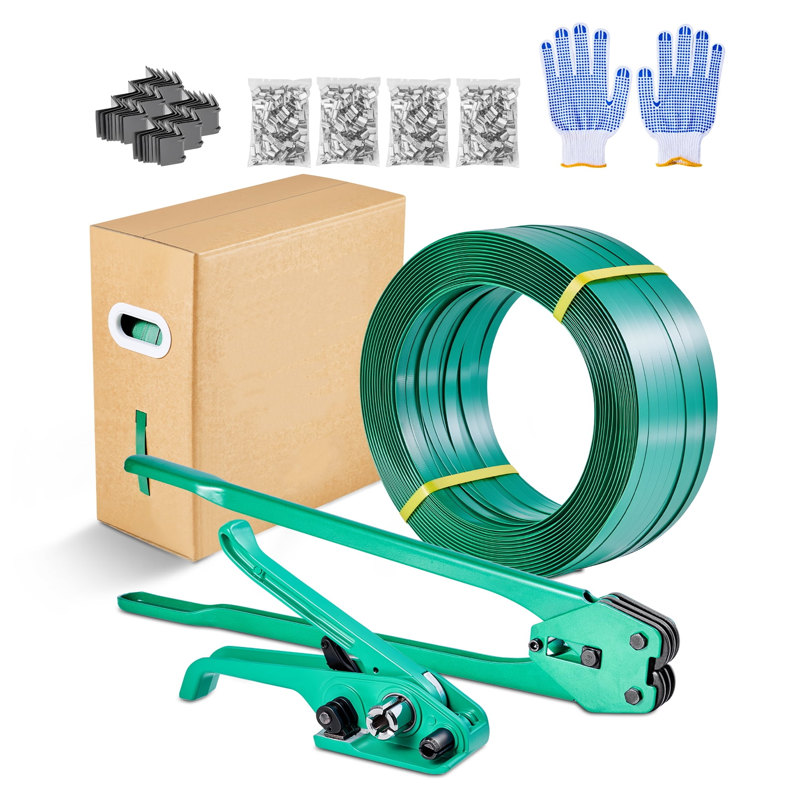 KFFKFF Heavy Duty Strapping Kit with Banding Sealer Tool, Includes 1500 ...
