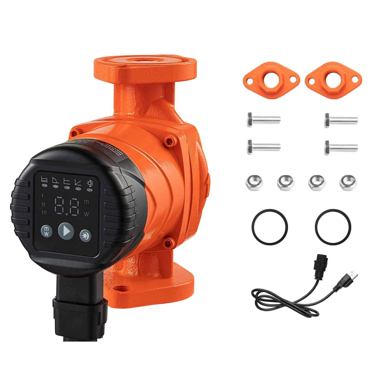 KFFKFF High-Efficiency Circulator Pump, 16 GPM,120V,20 ft Cast Iron Hot ...