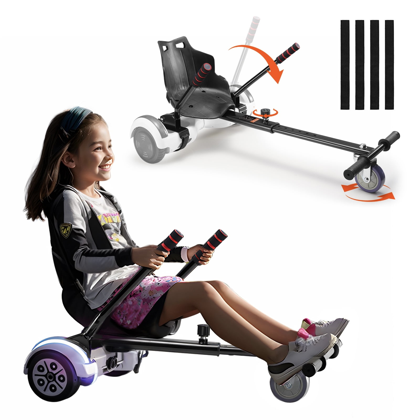 KFFKFF Hoverboard Kart Seat, Suits All 6.5", 8", 8.5", 10" Hoverboards ...