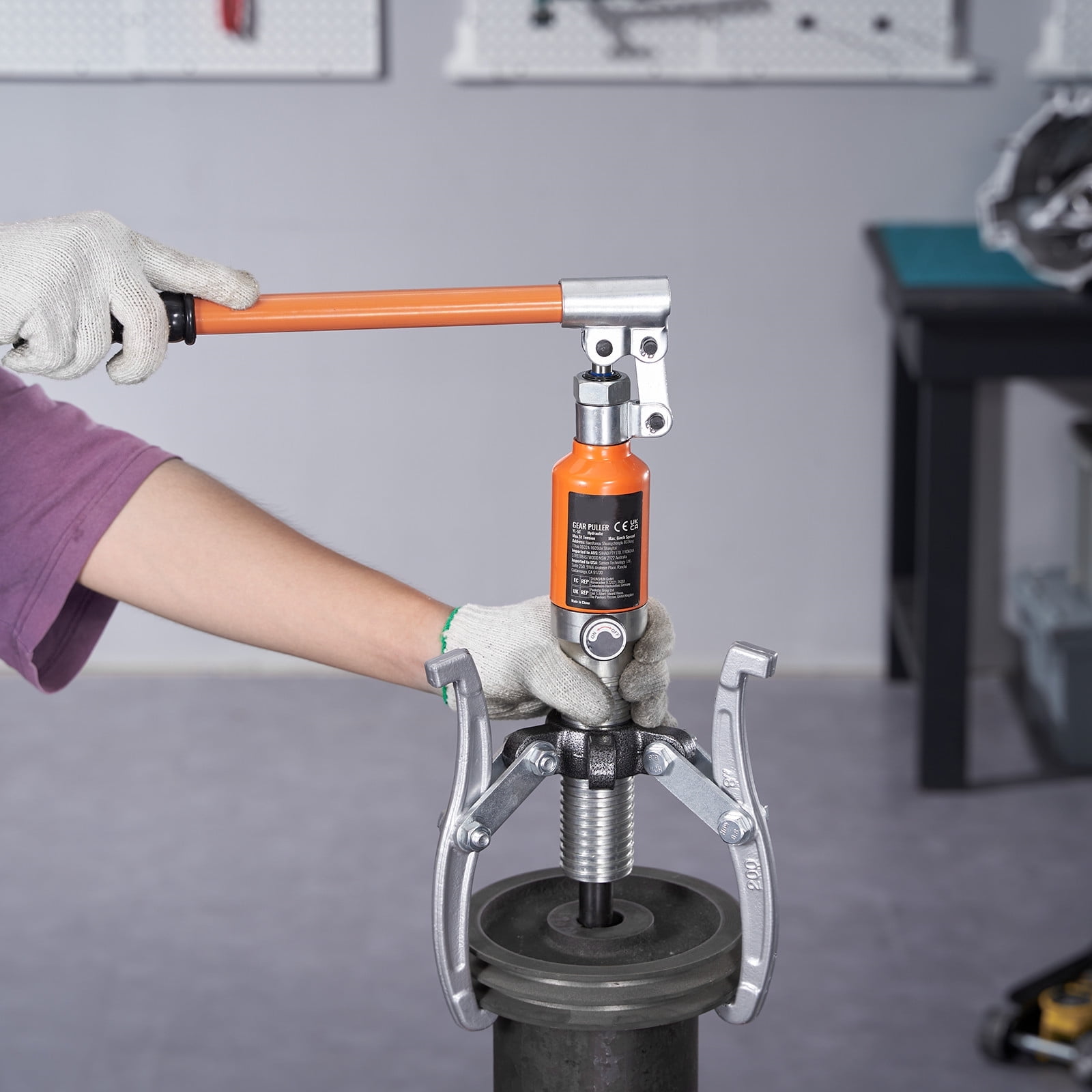 KFFKFF Hydraulic Gear Puller, 5 Ton Max Capacity Wheel Bearing Pulling ...