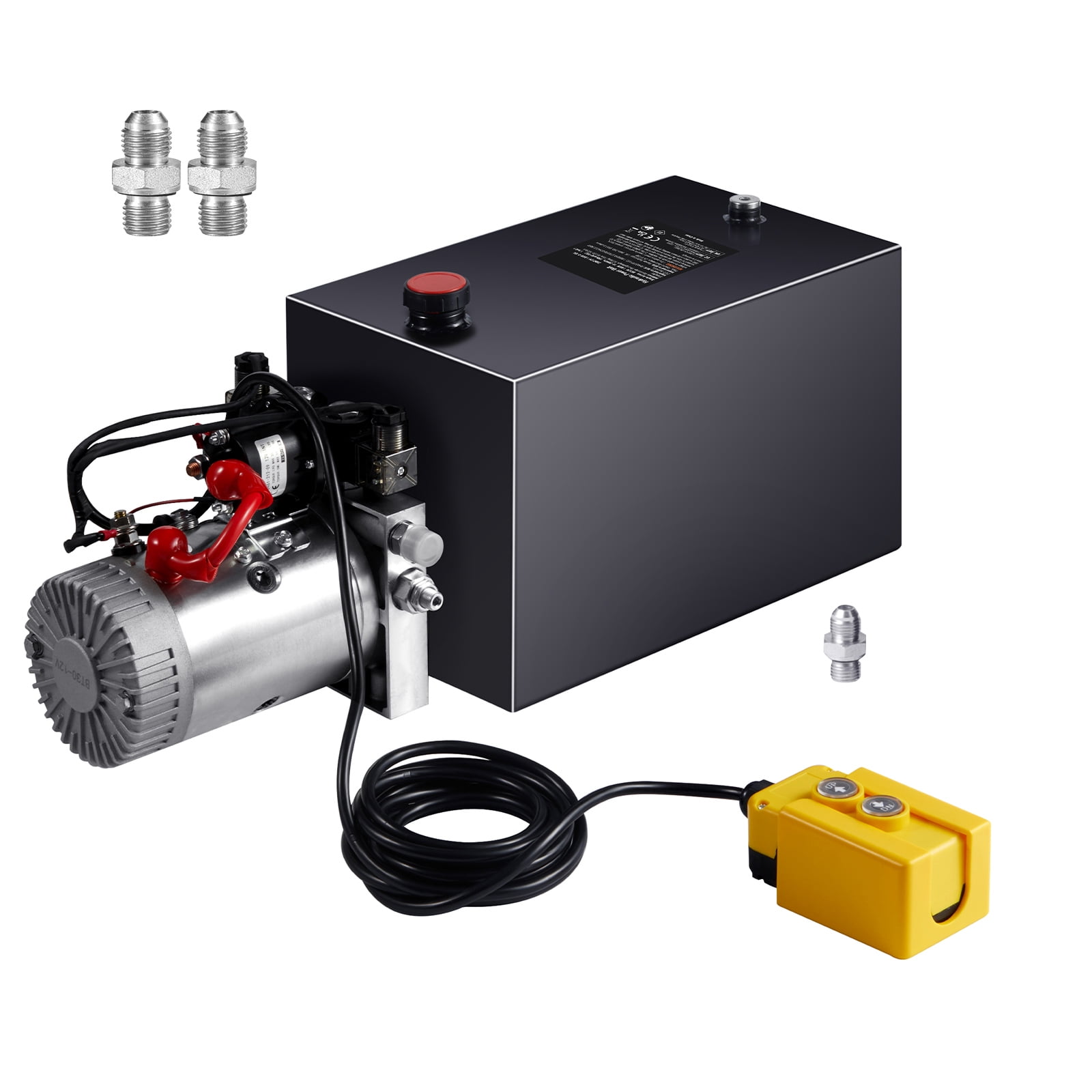 KFFKFF Hydraulic Pump, 15 Quart Power Unit, Double Acting Pump for Dump Trailers, 0.91 GPM Flow ...