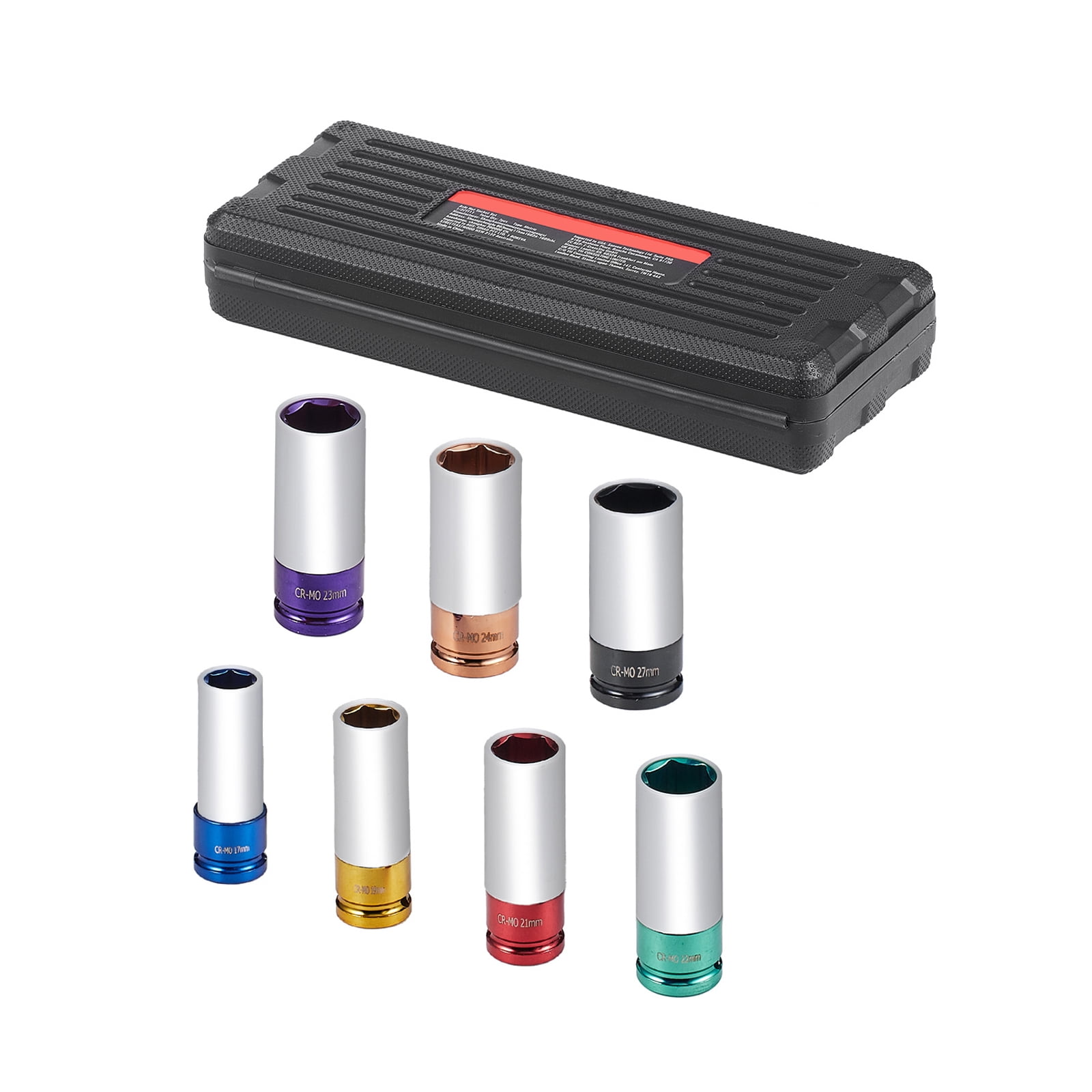 KFFKFF Impact Socket Set for Lug Nuts, 1/2 inch Drive, 6-Point Deep ...