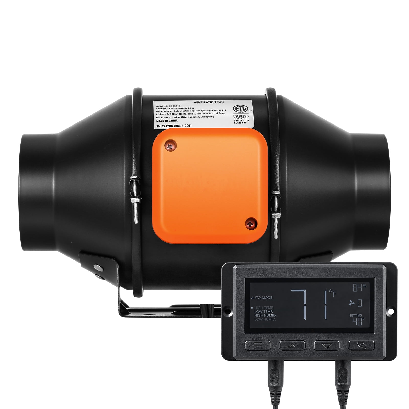 KFFKFF In-line Duct Ventilator, 4-Inch 205 CFM Silent EC-engine ...