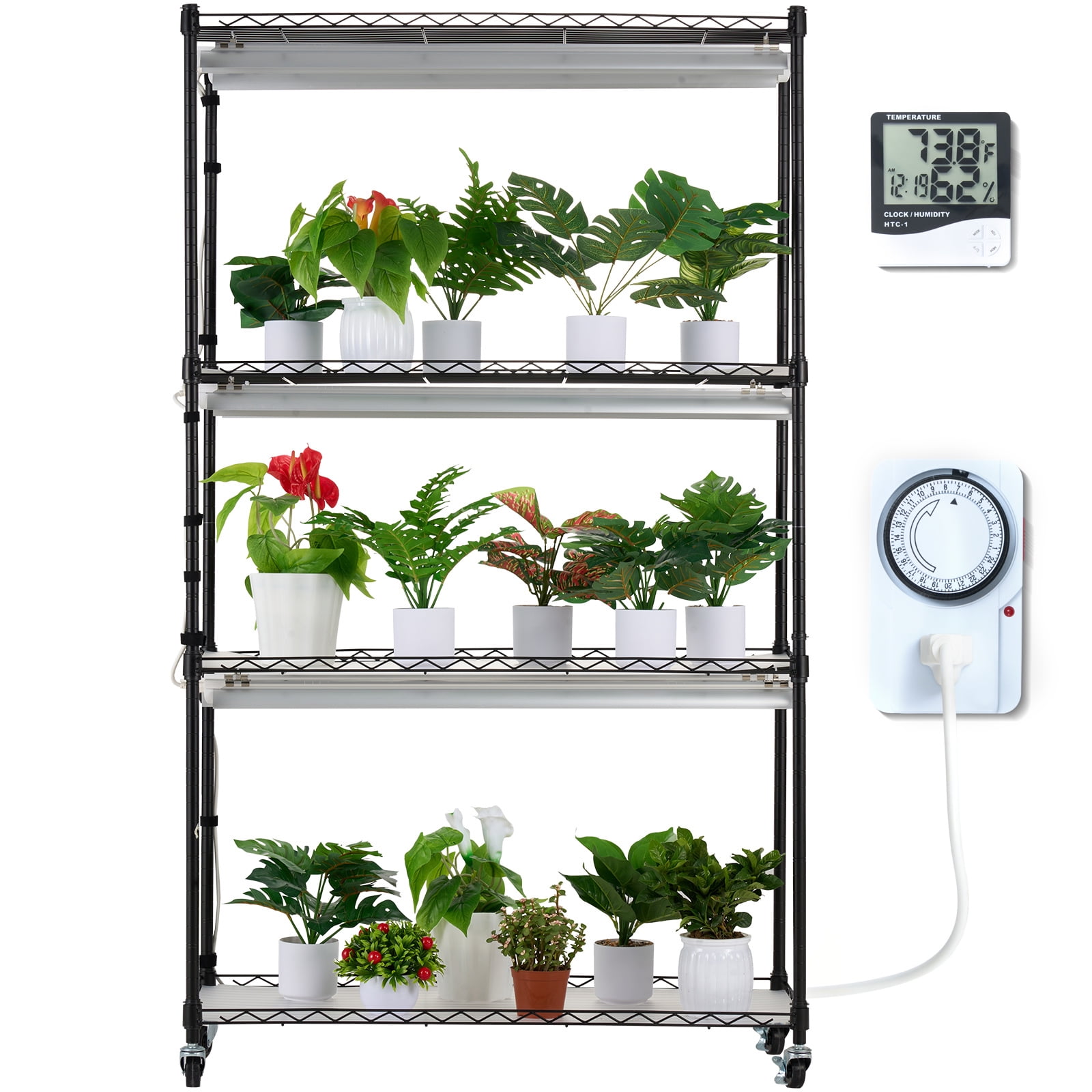 KFFKFF Indoor Plant Growth Station, 4-Level, 180W LED Illumination ...