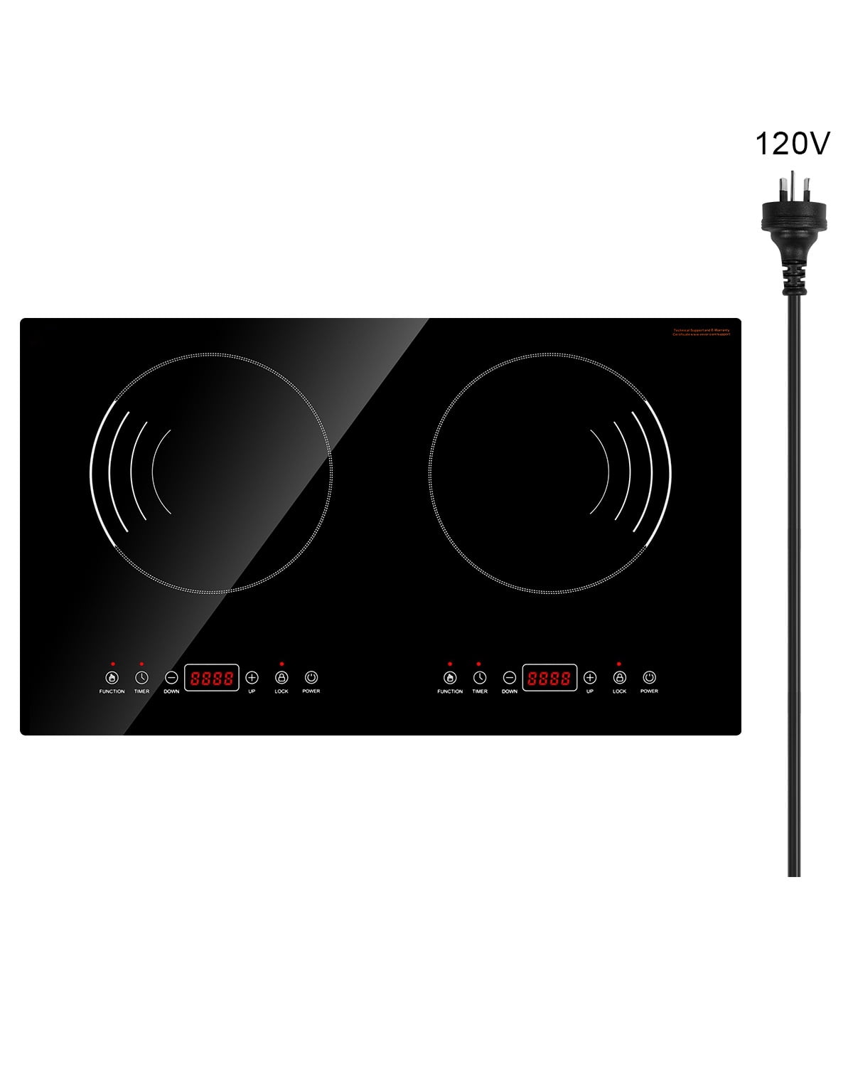 KFFKFF Induction Stove, 1800W Electric Countertop 2 Burner, Electric ...
