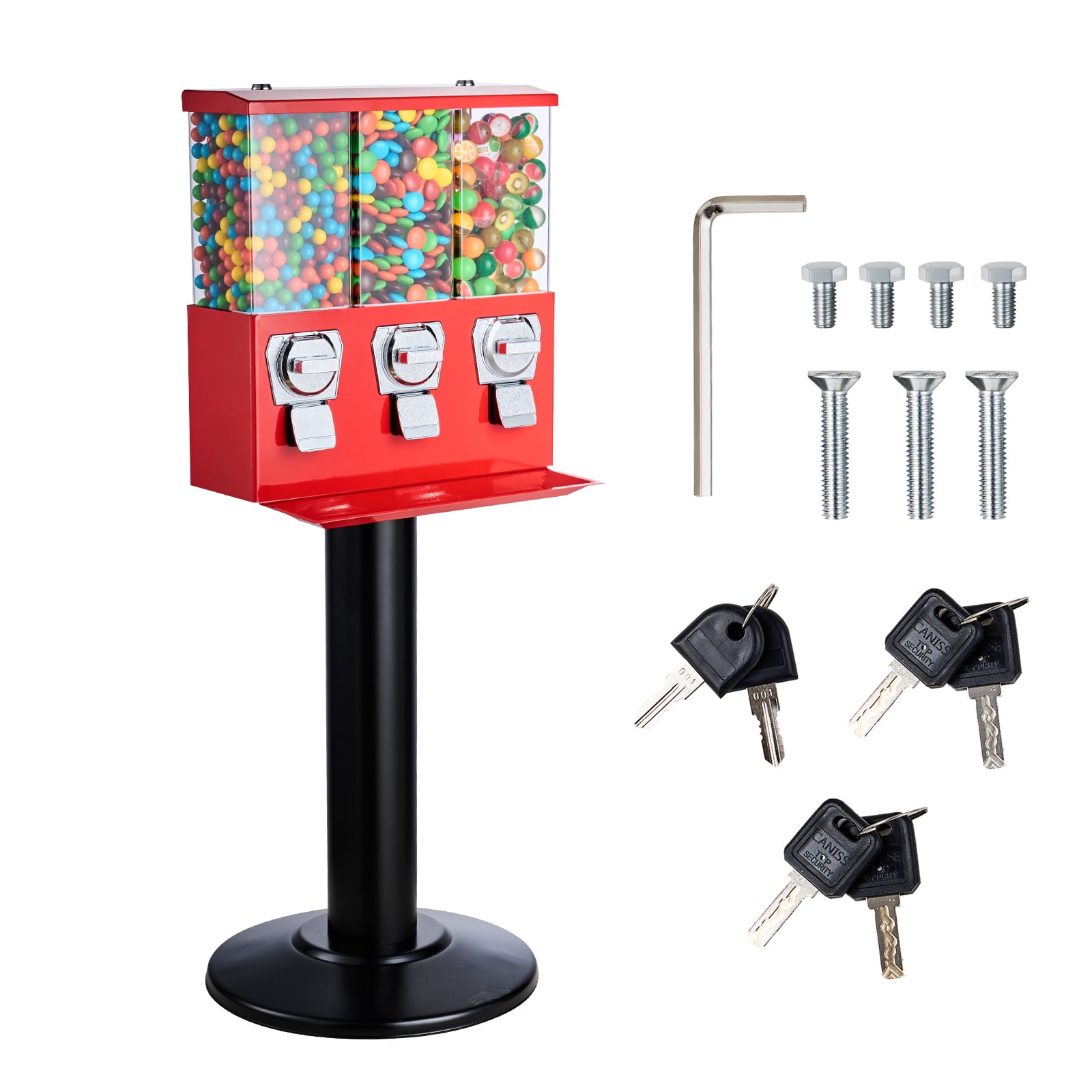 KFFKFF Industrial Candy Vendor, Three-Section Sweet Distributor with ...