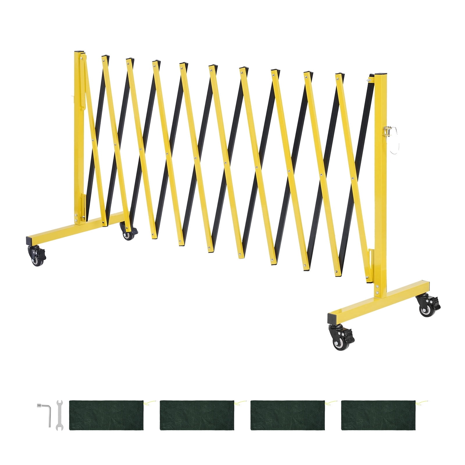 KFFKFF Industrial Expandable Barricade, 13FT Adjustable Safety Barrier ...