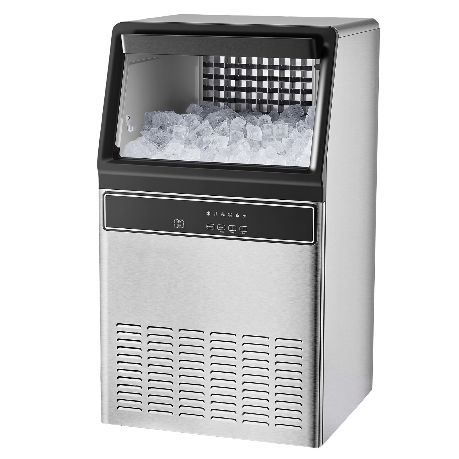 KFFKFF 110-120lbs/24H Ice Commercial Ice Maker Machine Stainless Steel ...