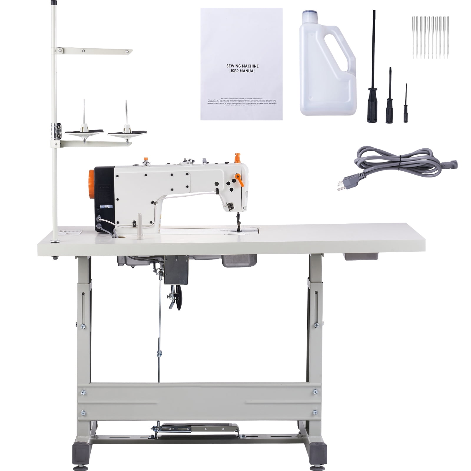KFFKFF Industrial Sewing Machine with 550W Servo Motor, Table Stand ...