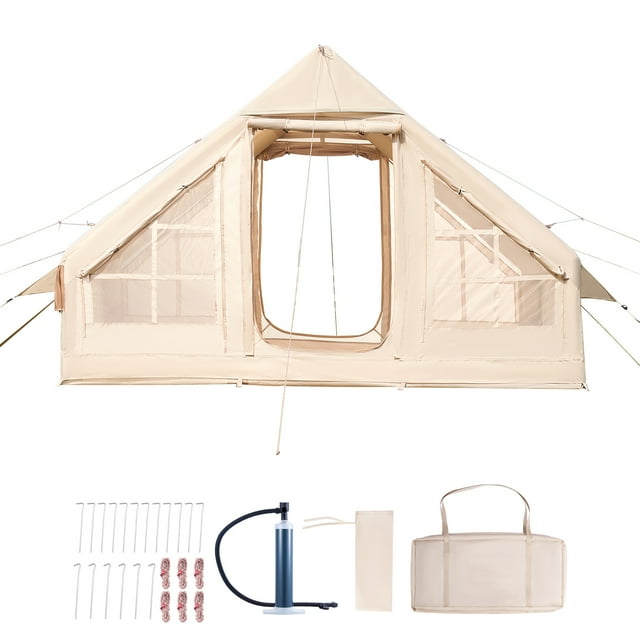 KFFKFF Inflatable Camping Tent, Suitable for 3-5 People, Easy Hand Pump ...