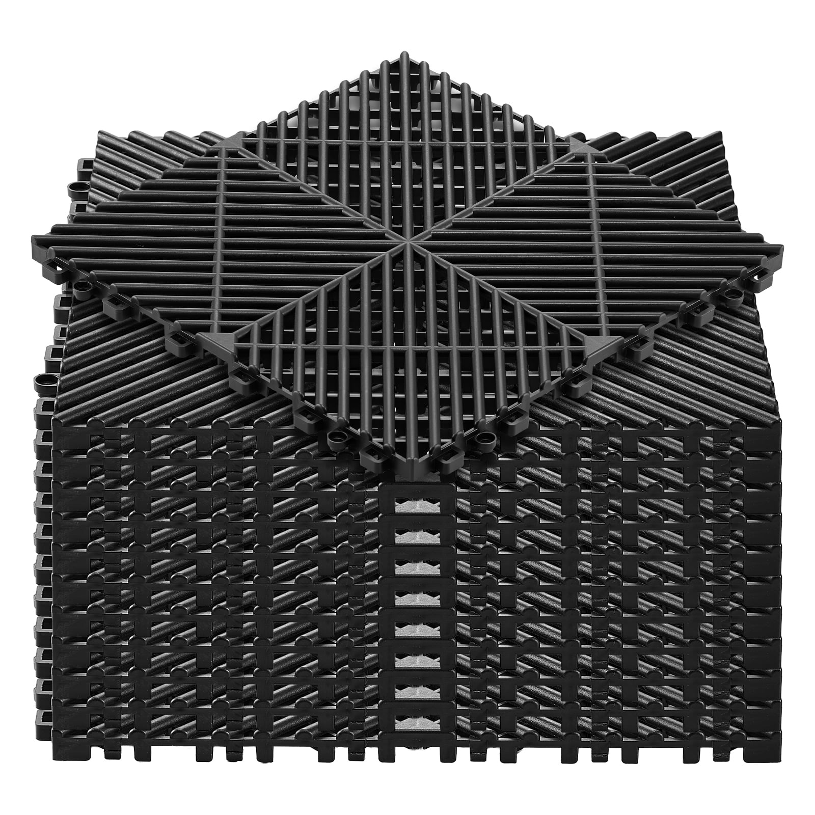KFFKFF Interlocking Drainage Mats, 12" x 12", Modular Floor Tiles for ...