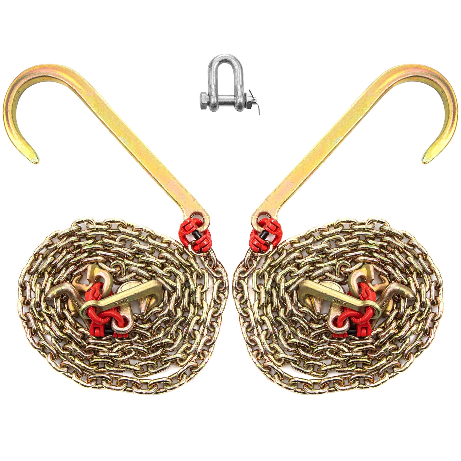 KFFKFF J Hook Chain, 5/16 in x 10 ft Bridle Tow Chain, Grade 80 Bridle ...