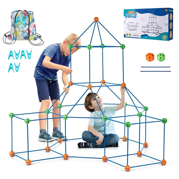KFFKFF Kids' Construction Playset, 120PCS STEM Fort Kit, Ideal for ...