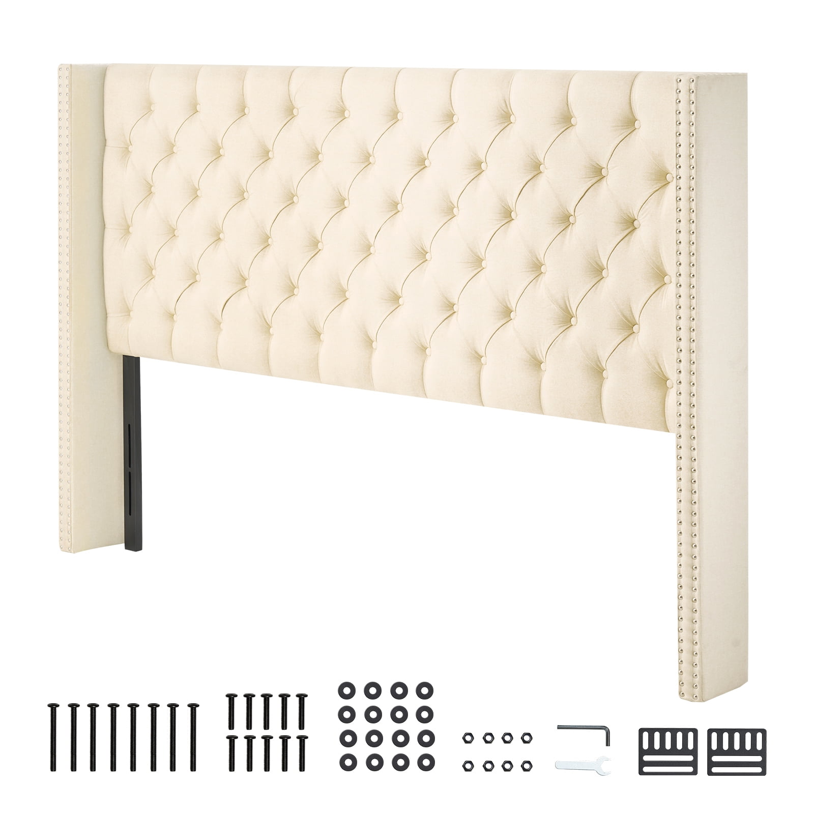KFFKFF King Size Headboard with Adjustable Height, Diamond Tufted ...